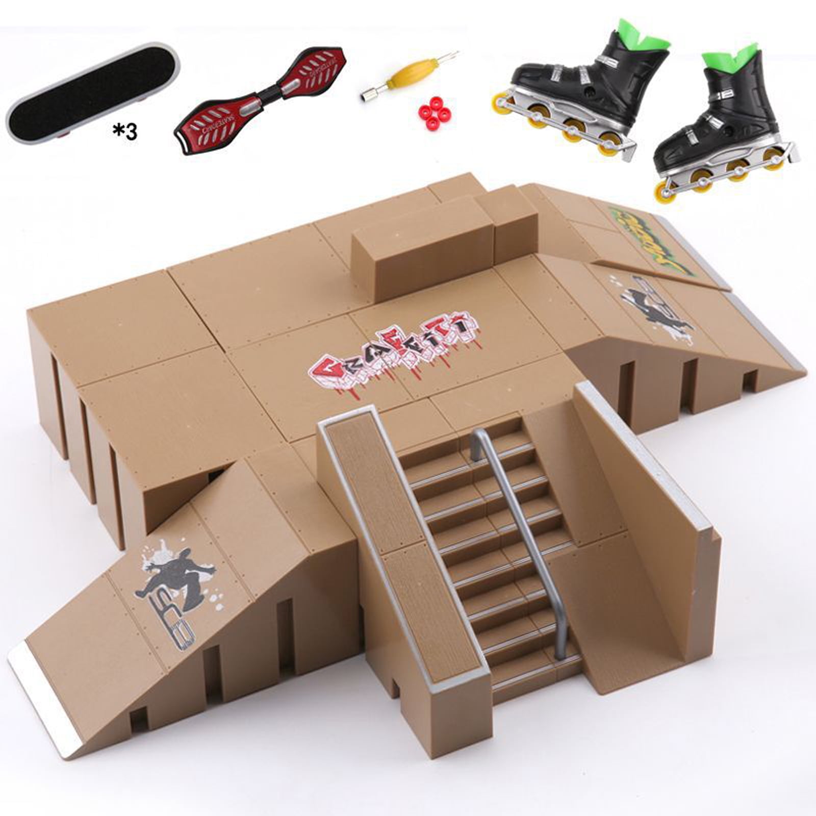 Finger Skateboard Ramp Deck Ramps Skateboard Park Kit Mini Finger ...