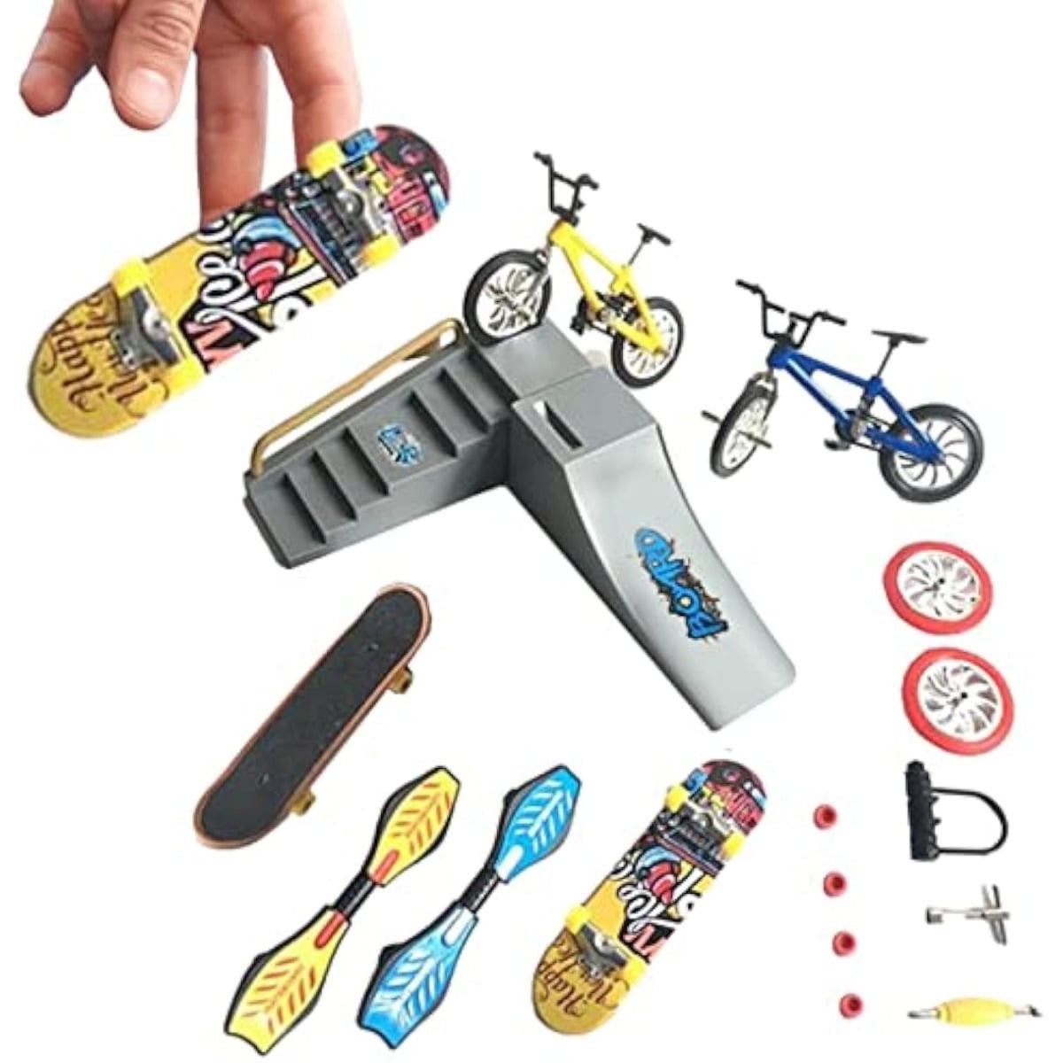 Finger Skateboard Slope Set Skateboard Park Set Slope Parts Set Mini ...