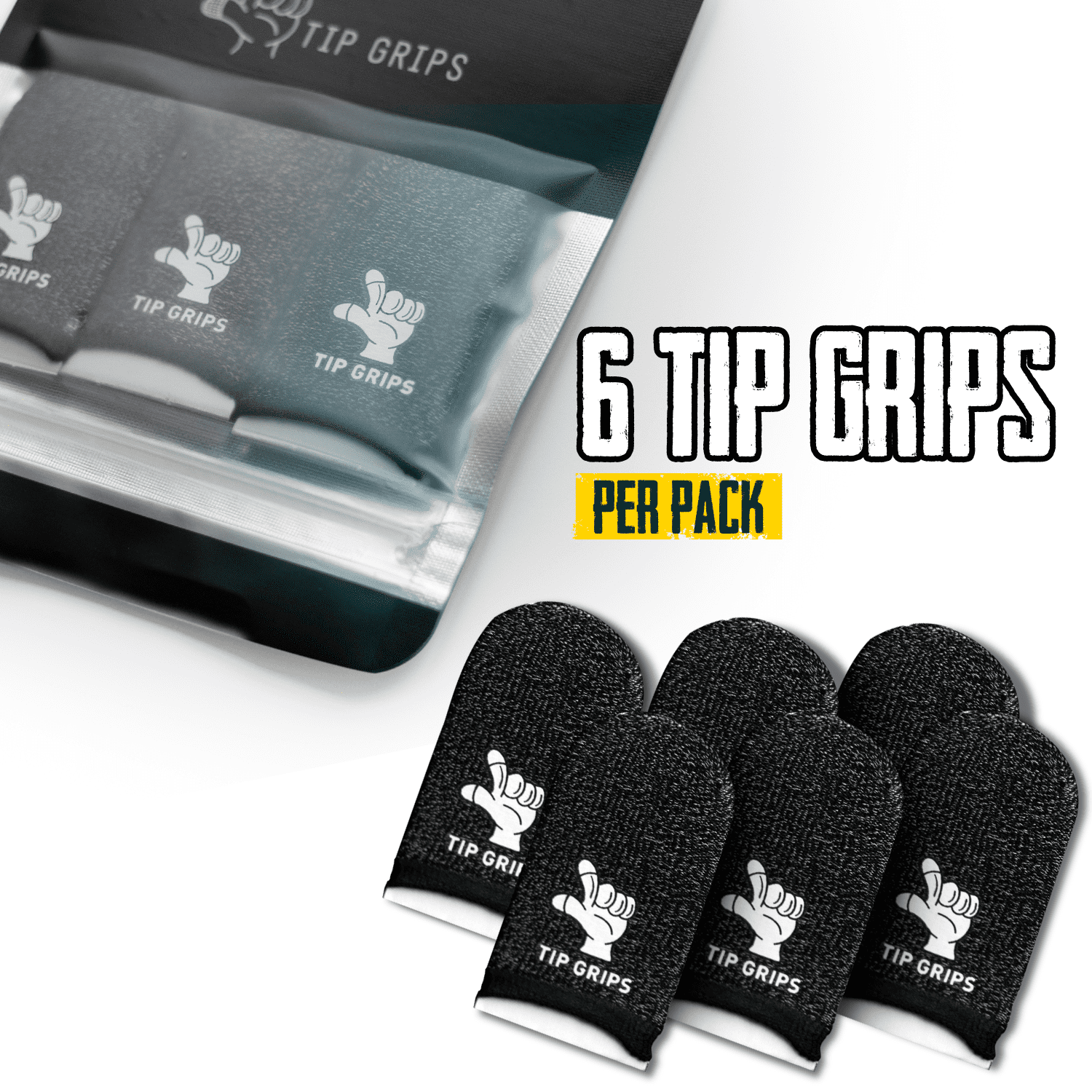 Tip Grips Premium Gaming Finger Sleeves - 6 Pack, Black Mobile Gaming ...