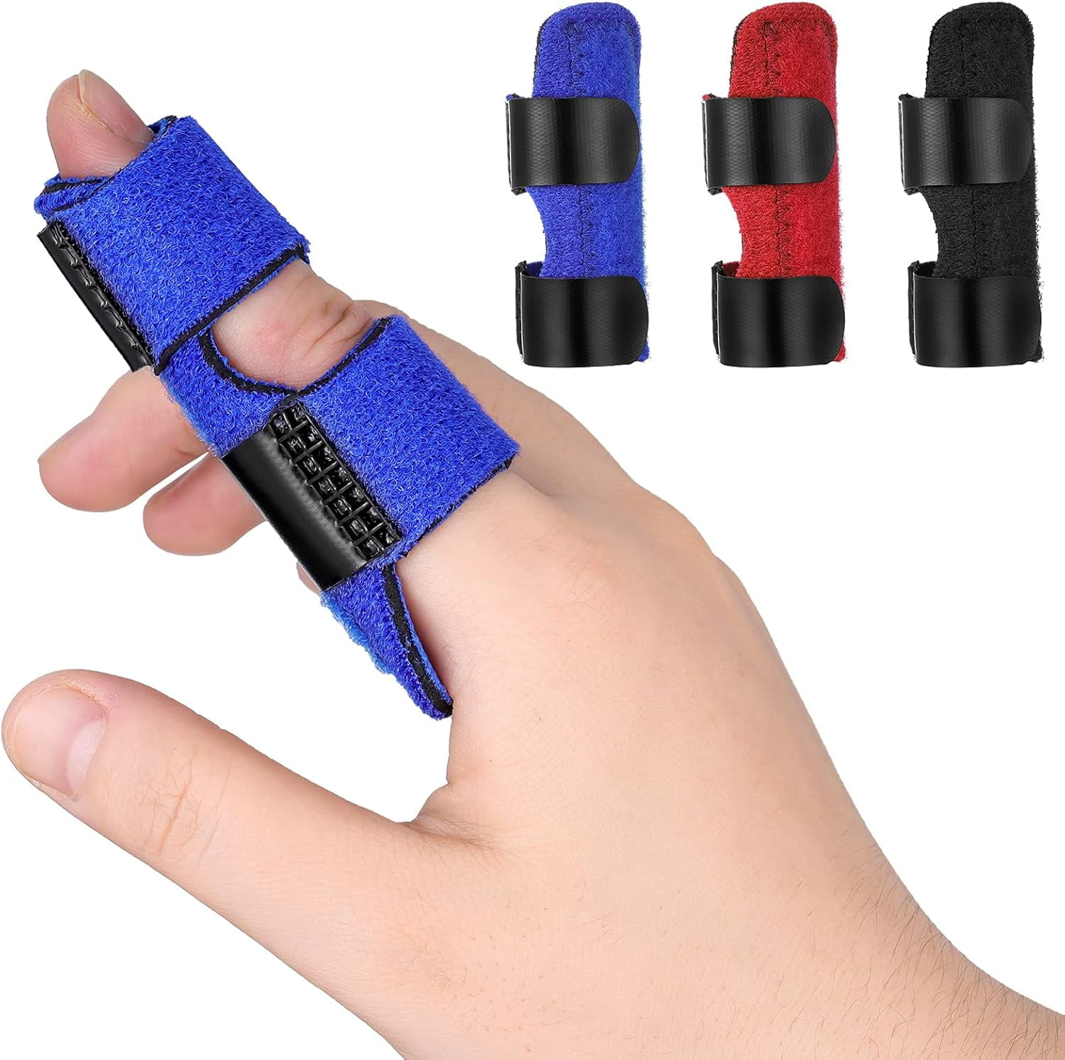 Finger Splint, 3 Pieces Adjustable Built-In Metal Support To Joint Pain ...