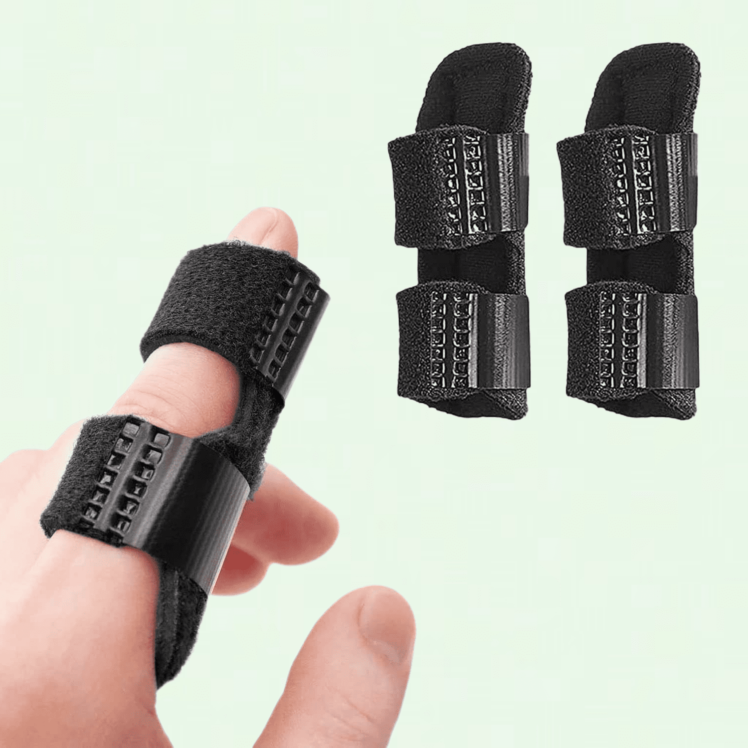 Finger Splints Pack of 2, Black Trigger Finger Splint for Index, Middle ...