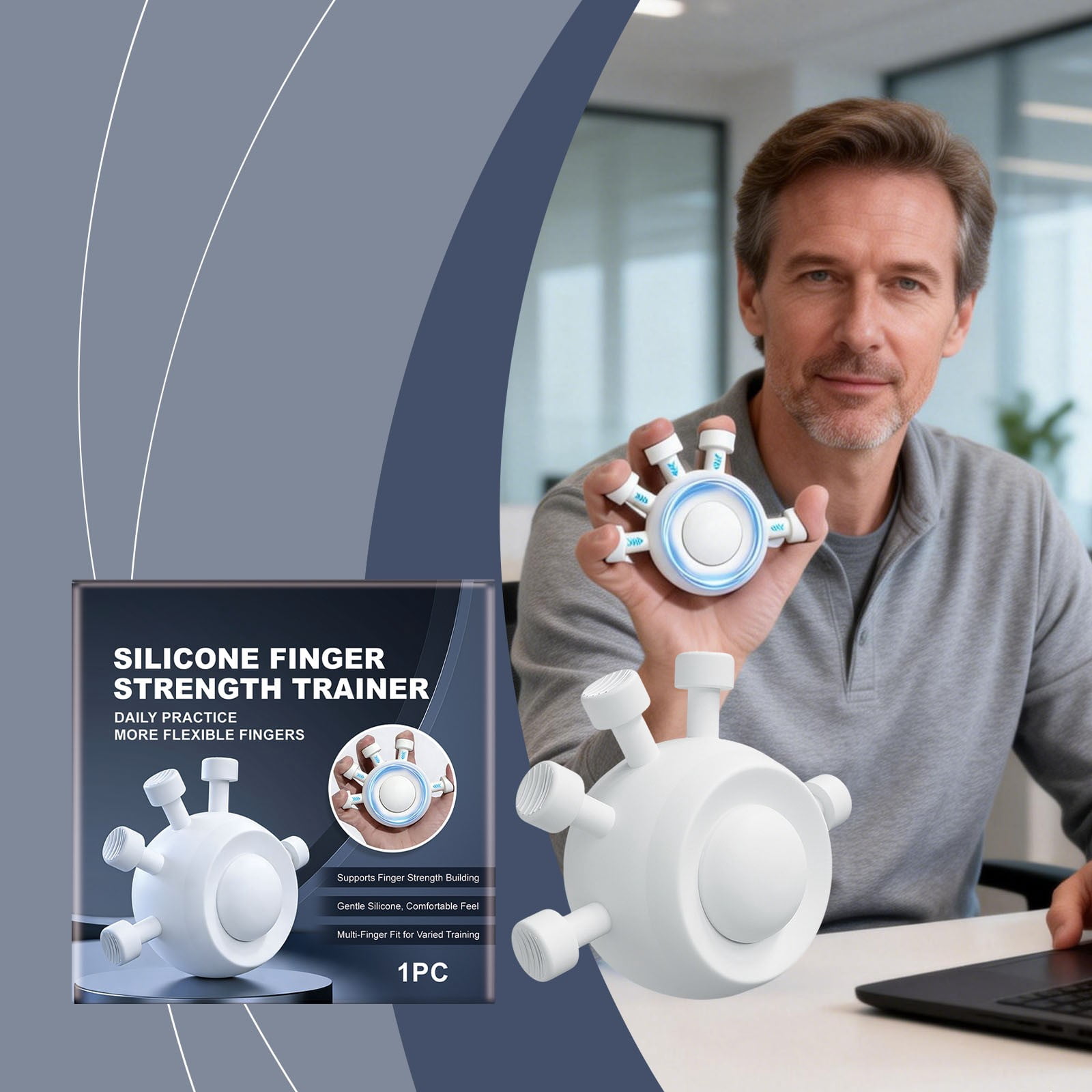 Finger Strength Trainer with Ergonomic Comfortable Grip | Portable Hand ...