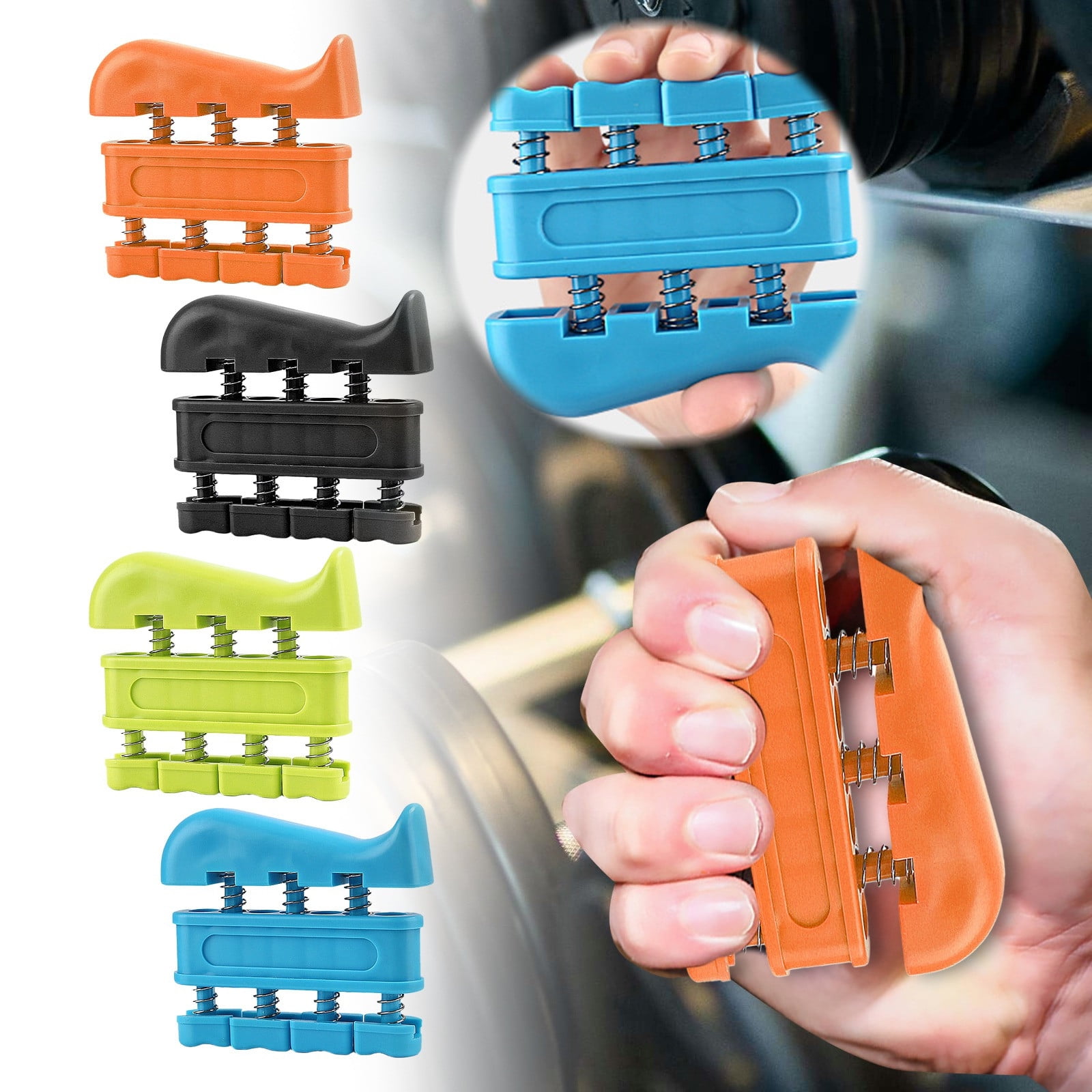 Finger Strengthener Hand Grip Workout for Therapy up to 11 lbs 4 Pack ...