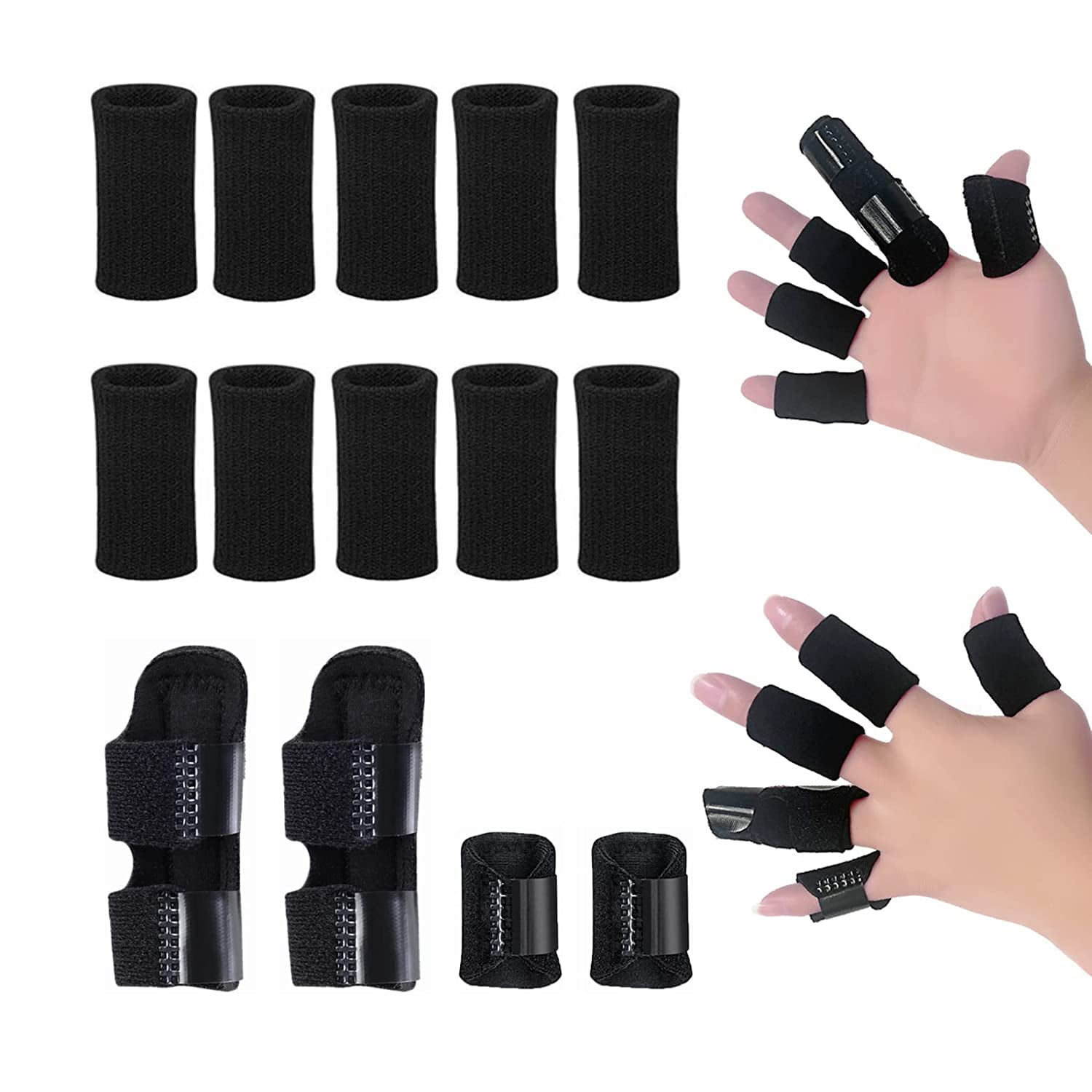 Finger Support Splints, Adjustable Set of 4 Trigger Finger Splint and ...