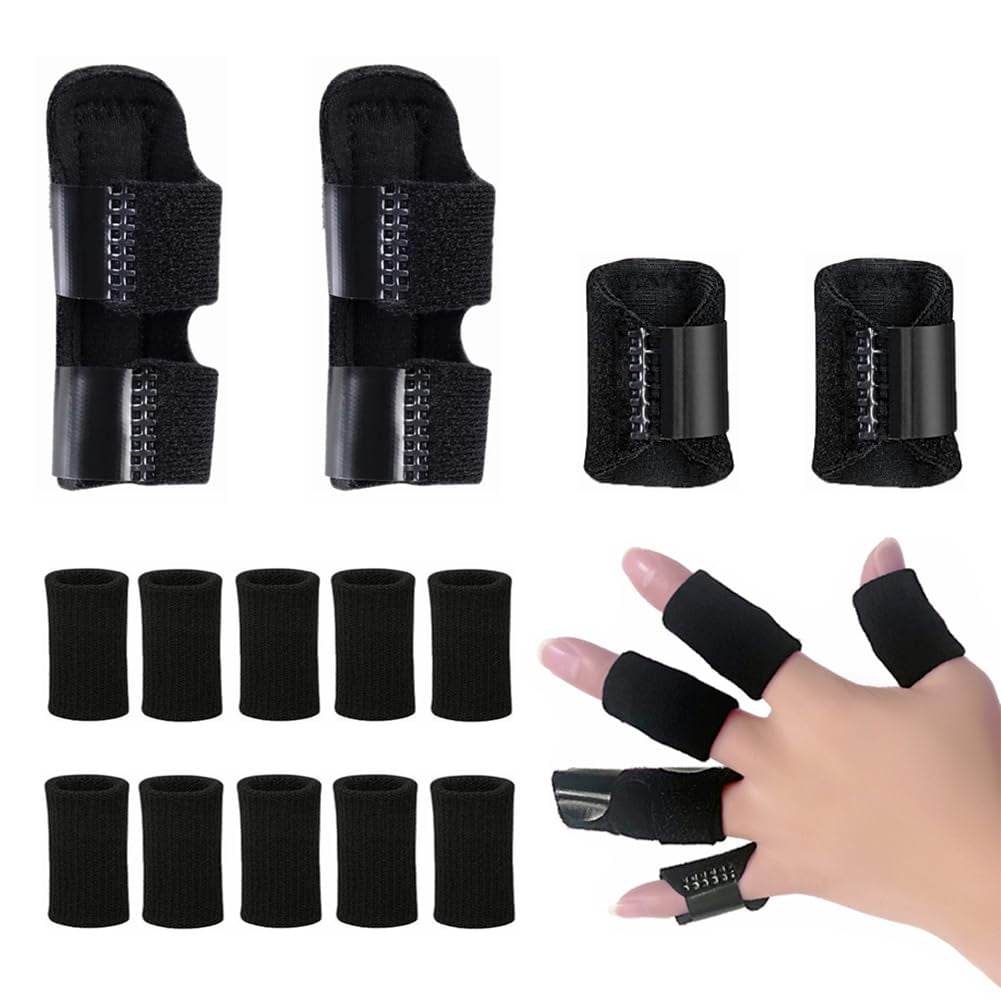 Finger Support Splints, Adjustable Set of 4 Trigger Finger Splint and ...