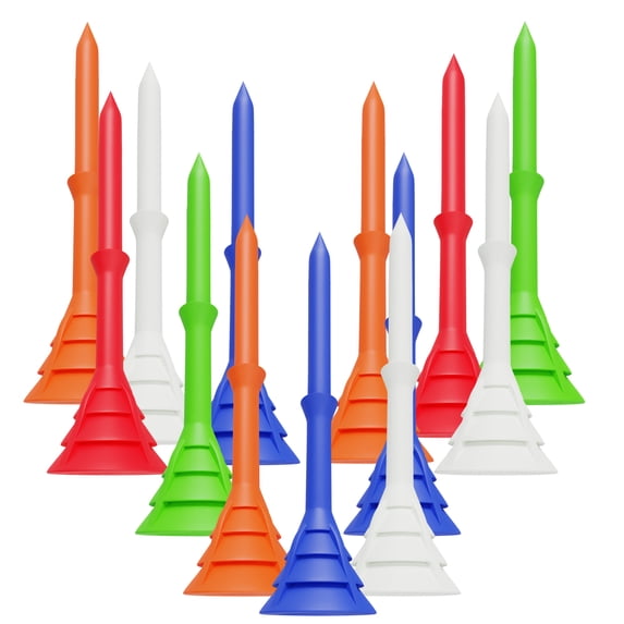 Finger Ten Plastic Golf Tees 3 1/4 Inch Durable, 6 Colors, 24 Pack ...