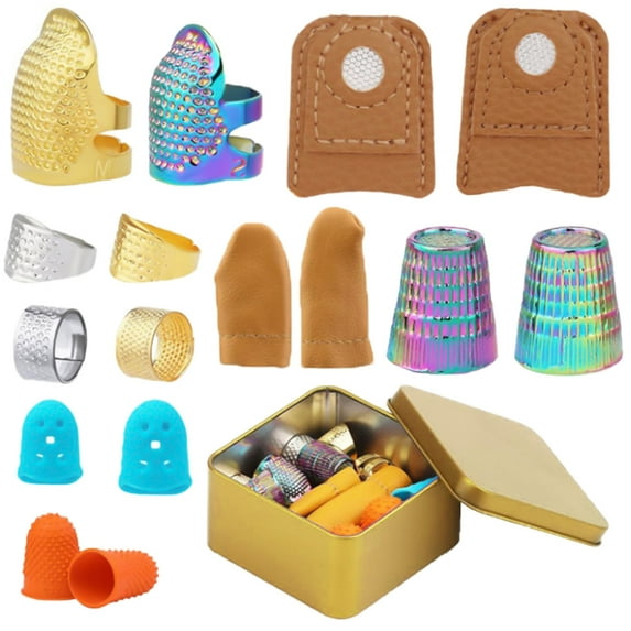 Finger Thimble Set, Metal Thimble Coin Thimble Finger Protector ...