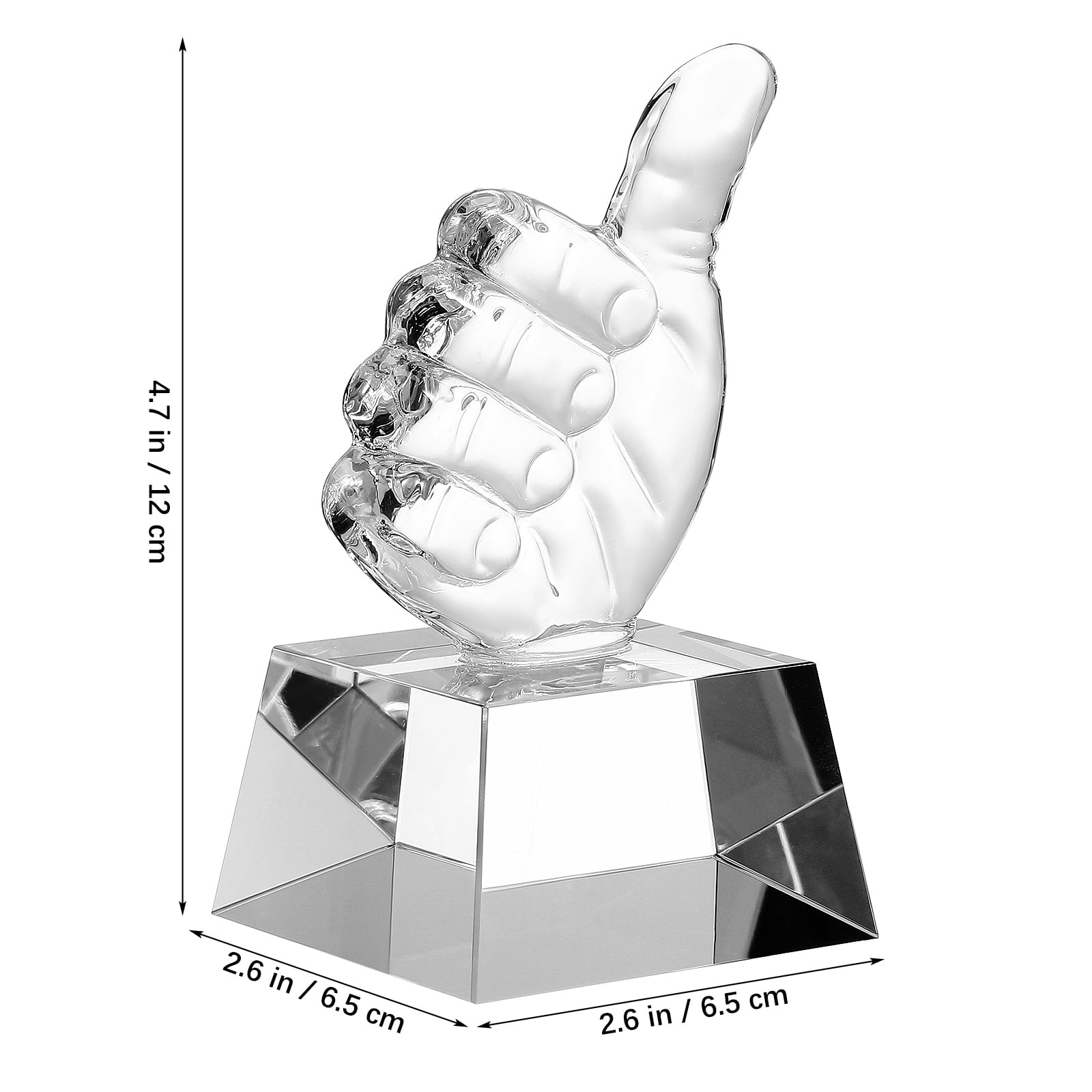 POPETPOP Thumb Crystal Trophy Transparent Crystal 2Pcs Light Refraction ...