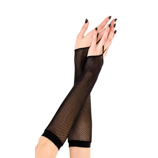Finger loop fishnet arm warmer 430-BLACK - Walmart.com