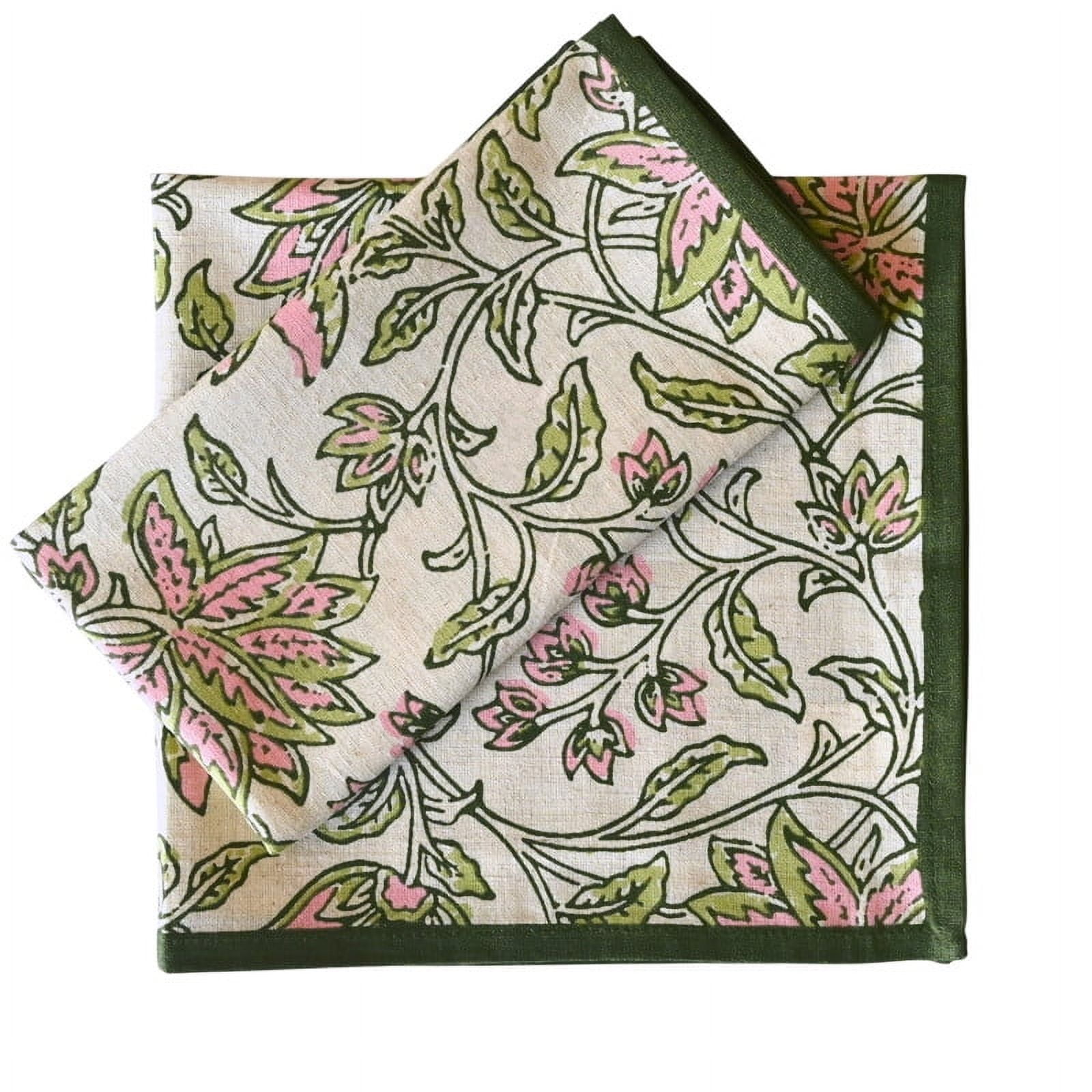 Fingercraft Cloth Napkin, Cotton Linen Blend Printed Table Napkins ...