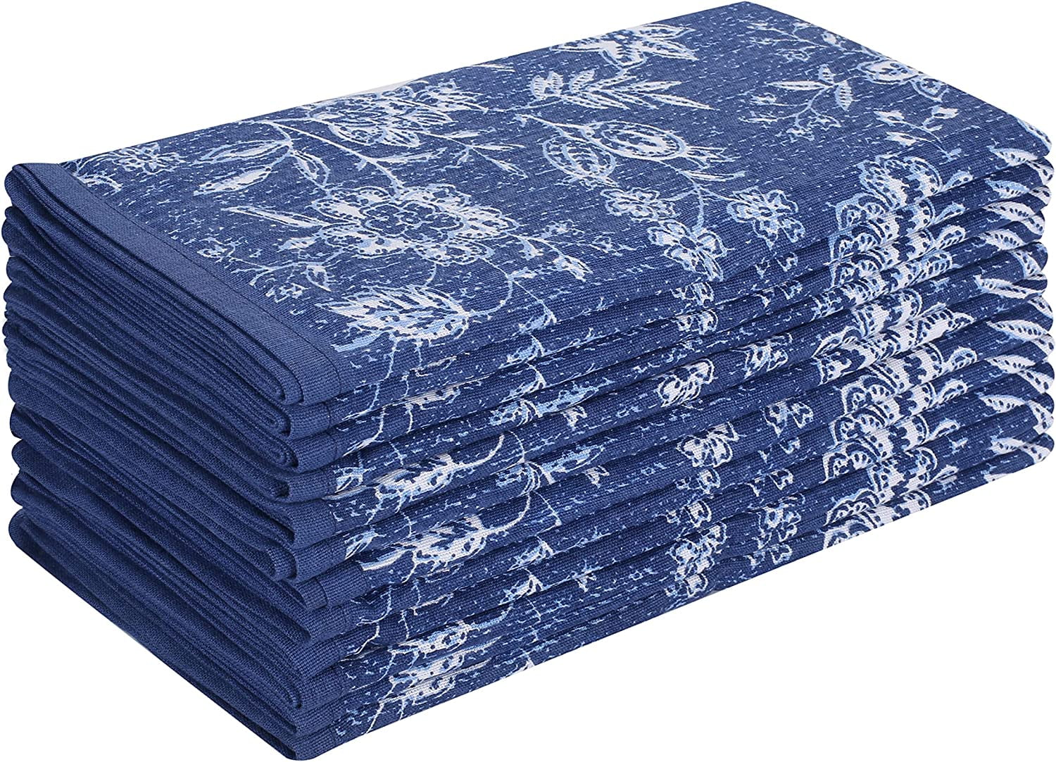 Fingercraft Cloth Napkin, Cotton Linen Blend Printed Table Napkins ...
