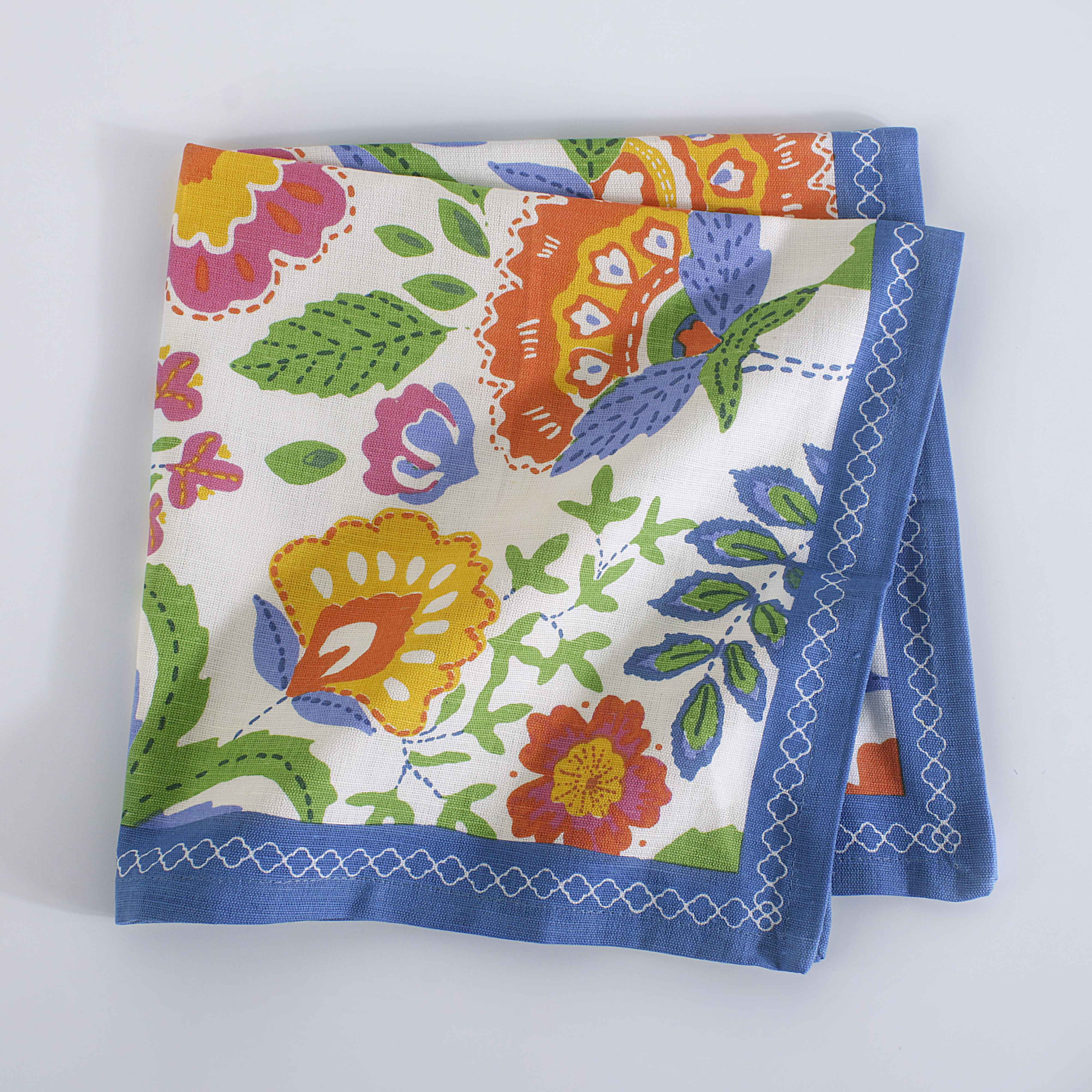 Fingercraft Cloth Napkin, Cotton Linen Blend Printed Table Napkins ...