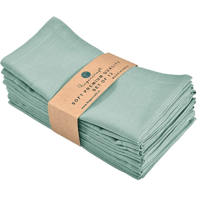 Fingercraft Cloth Napkin, Solid Color Cotton Linen Blend Table Napkins ...
