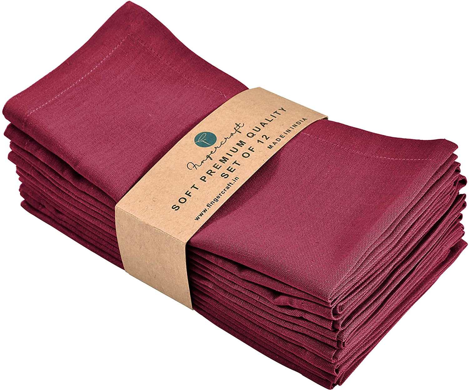 Fingercraft Cloth Napkin, Solid Color Cotton Linen Blend Table Napkins ...