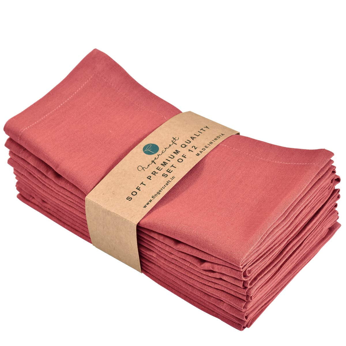Fingercraft Cloth Napkin, Solid Color Cotton Linen Blend Table Napkins ...