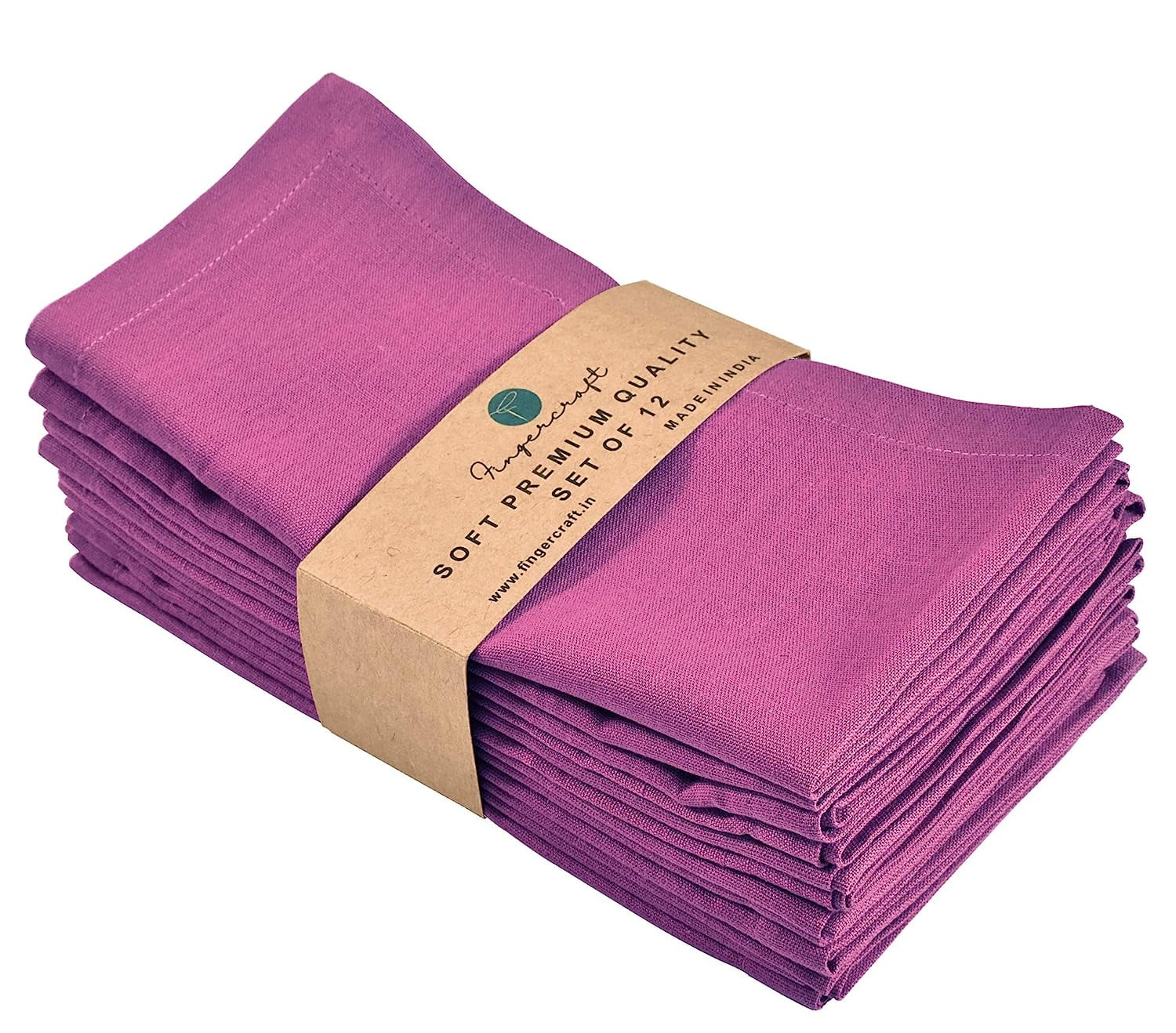 Fingercraft Cloth Napkin, Solid Color Cotton Linen Blend Table Napkins ...