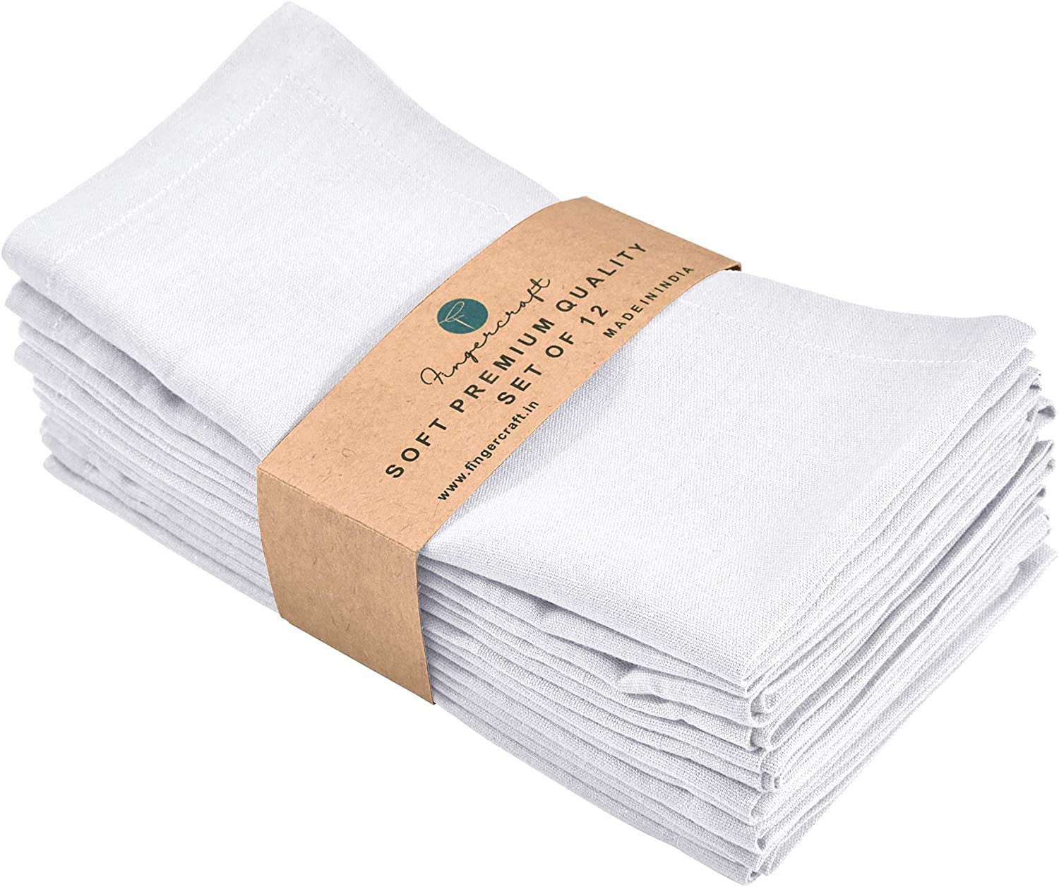 Fingercraft Cloth Napkin, Solid Color Cotton Linen Blend Table Napkins ...