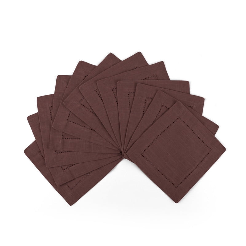 Fingercraft Cocktail Napkins, Cotton Hemstitch 12 pack Picot Hem ...