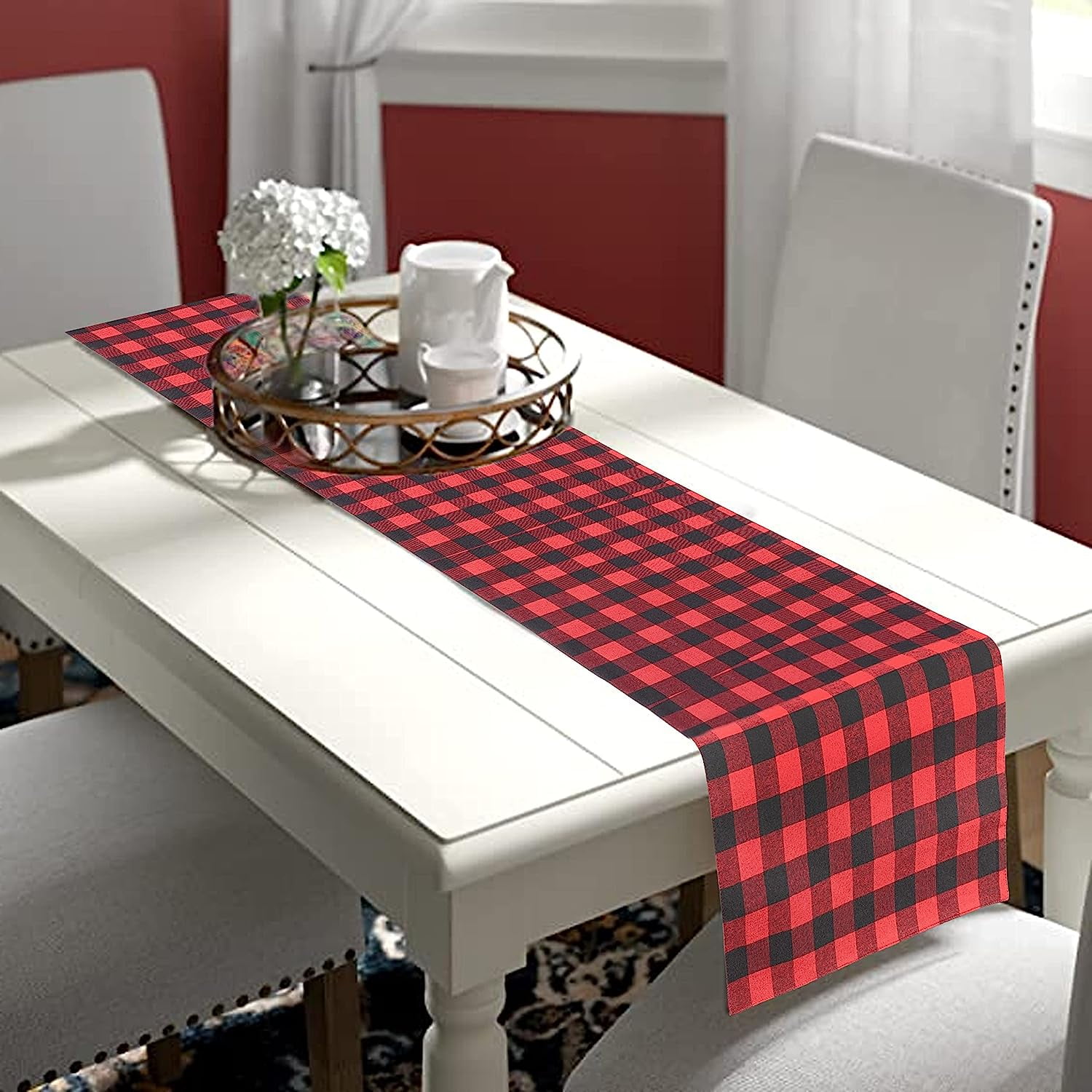 Fingercraft Table Runners, Buffalo Plaid Cotton Table Centerpieces ...