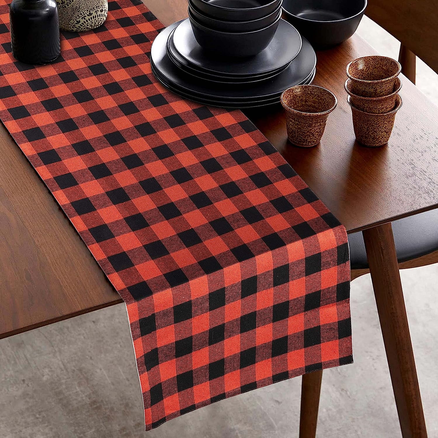Fingercraft Table Runners, Buffalo Plaid Cotton Table Centerpieces ...