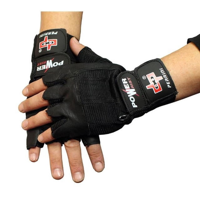 Fingerless Black Weight Lifting Leather Workout Gloves 282 S-XXL ...