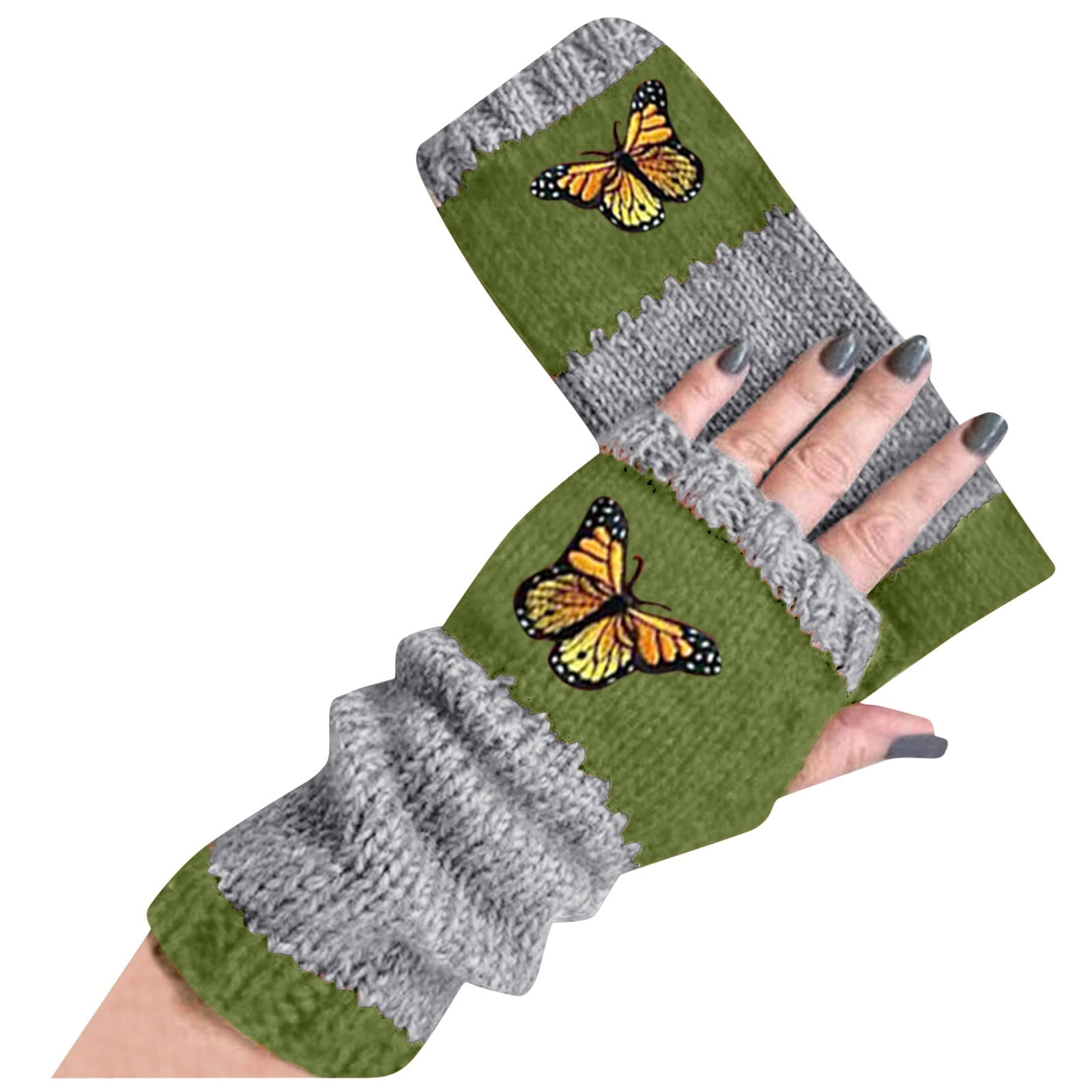 Fingerless Gloves Men Winter Fashion Windproof Cotton Running Cycling ...