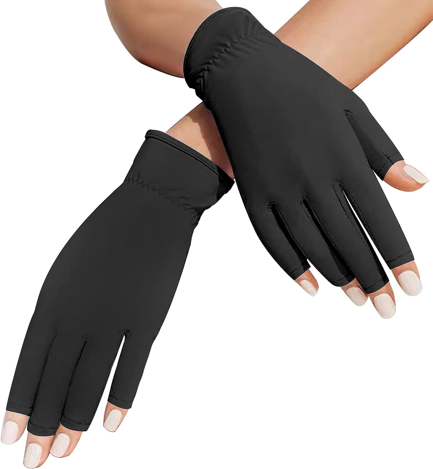 Fingerless Gloves Women Without Half Fingers Sun UV Protection UPF 50 ...