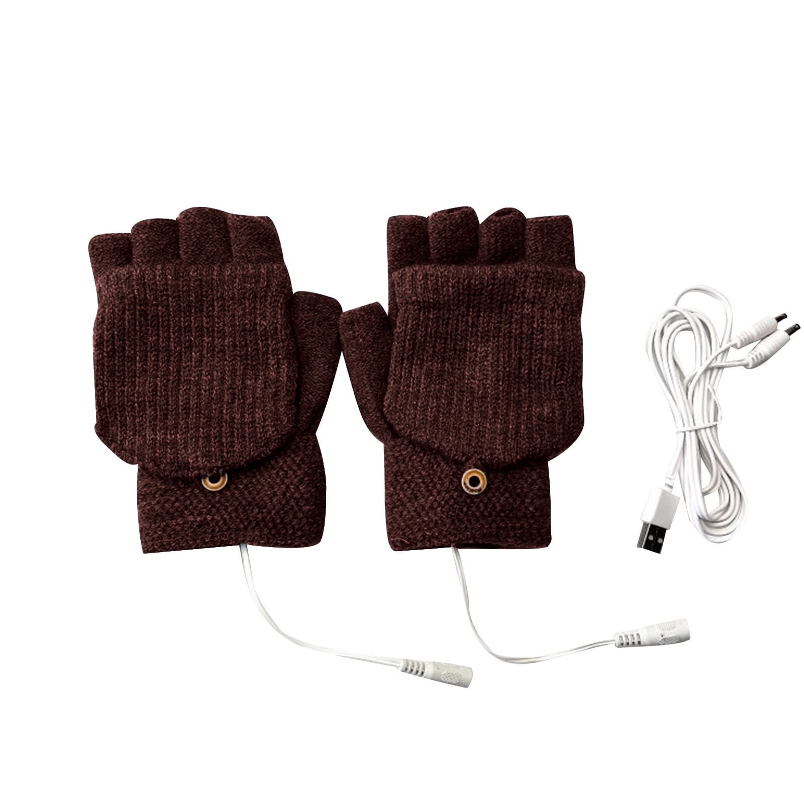 Fingerless Heated Gloves for Women and Men Long Mittens Half Finger ...