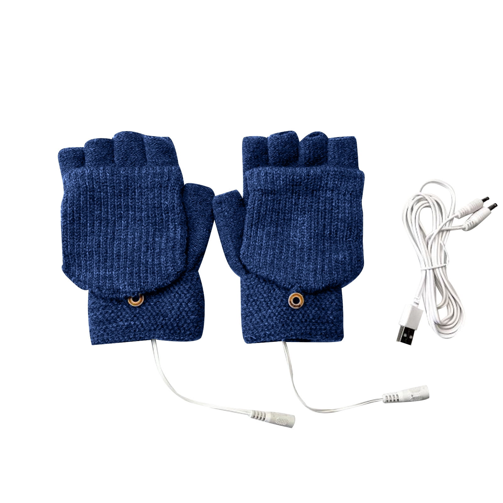 Fingerless Heated Gloves for Women and Men Long Mittens Half Finger ...