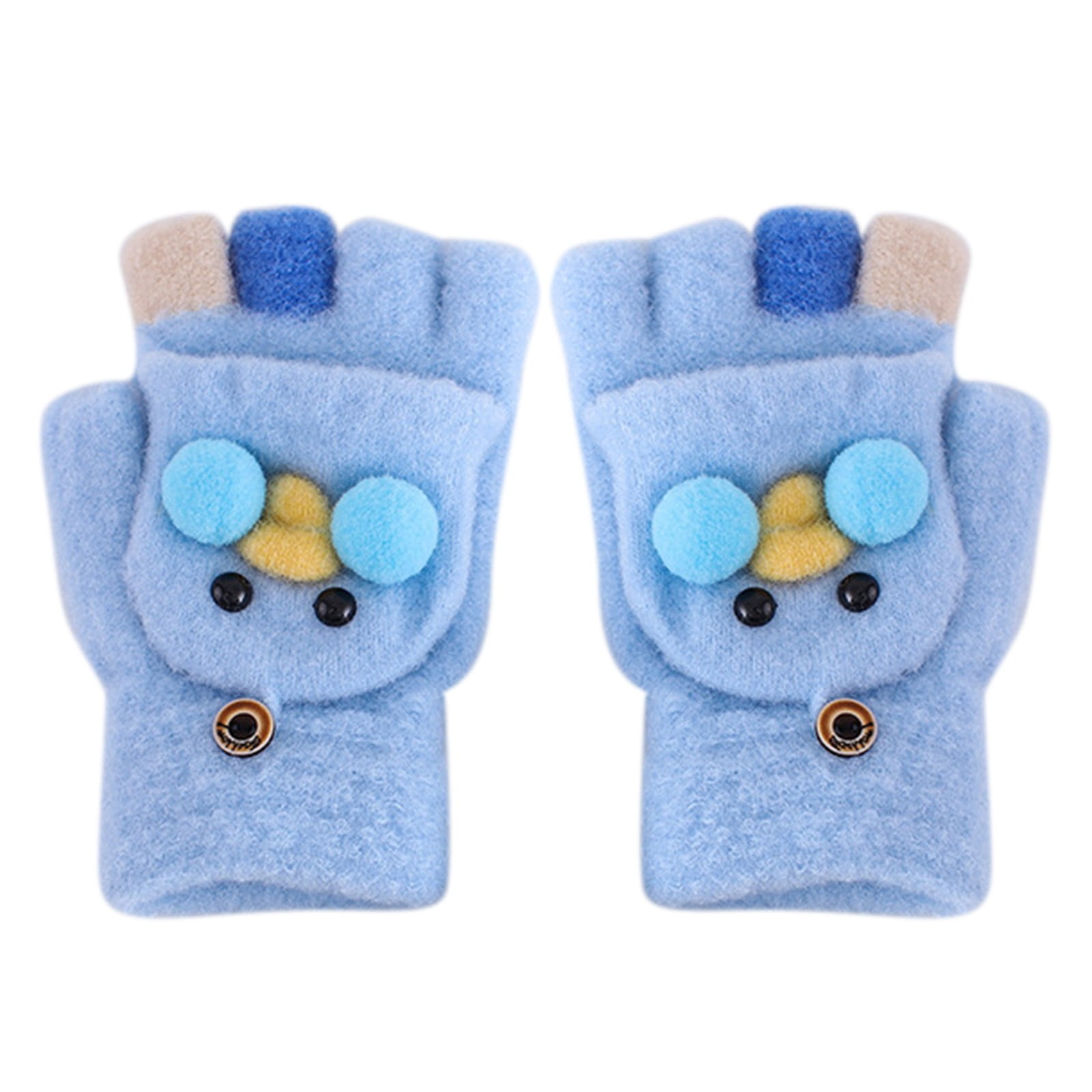 Kids Cold Weather Ski Gloves Children Kids Winter Warm Knitted ...
