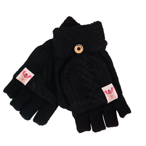 Fingerless Mittens for Women Cozy Thumb Hole Wool Touch Screen Knitted ...