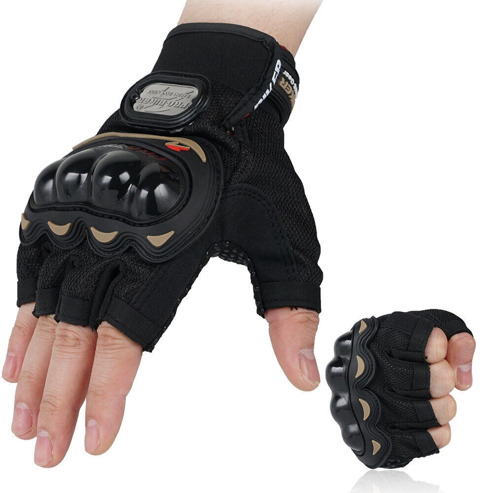 Fingerless Motorcycle Gloves for Men, Half Finger Motorbike Gloves for ...
