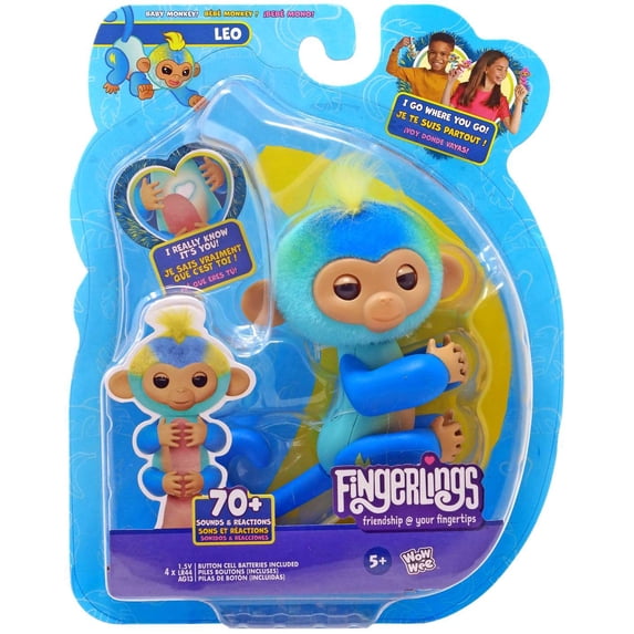 Fingerlings Interactive Baby Monkey Leo Figure with 70+ Sounds and ...