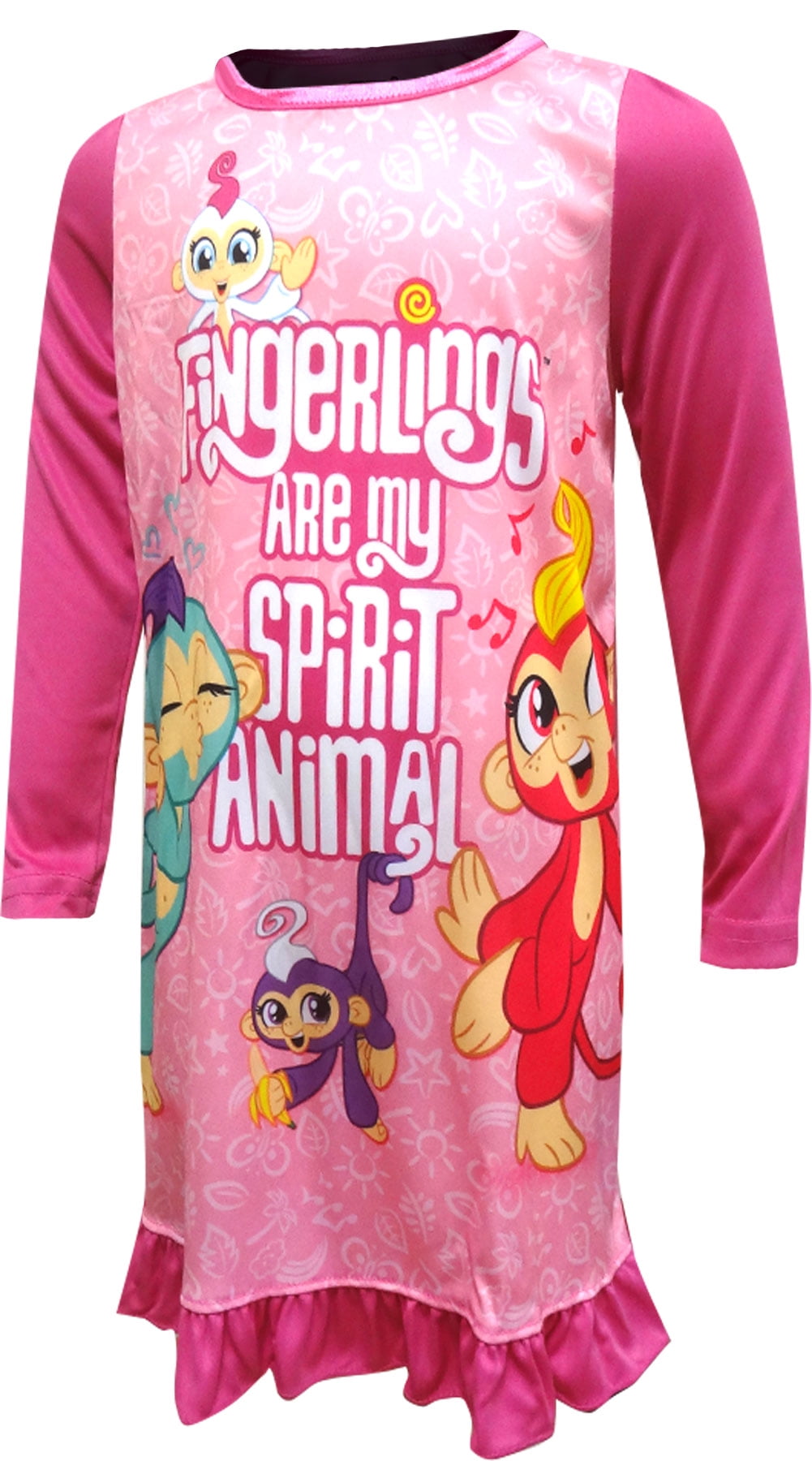 Fingerlings Pajamas Girls' Spirit Animal Sleep Nightgown (8) - Walmart.com