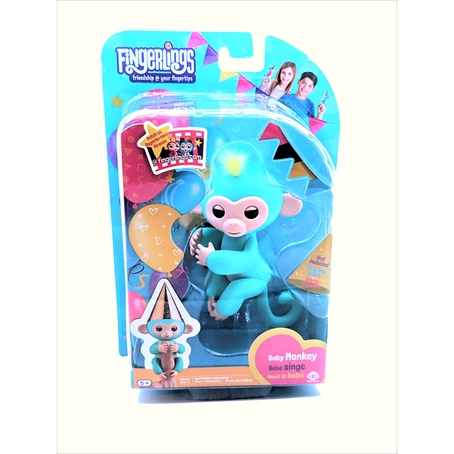 WowWee Fingerlings Party Blue Monkey, Interactive Electronic Pet Toy, 3 ...