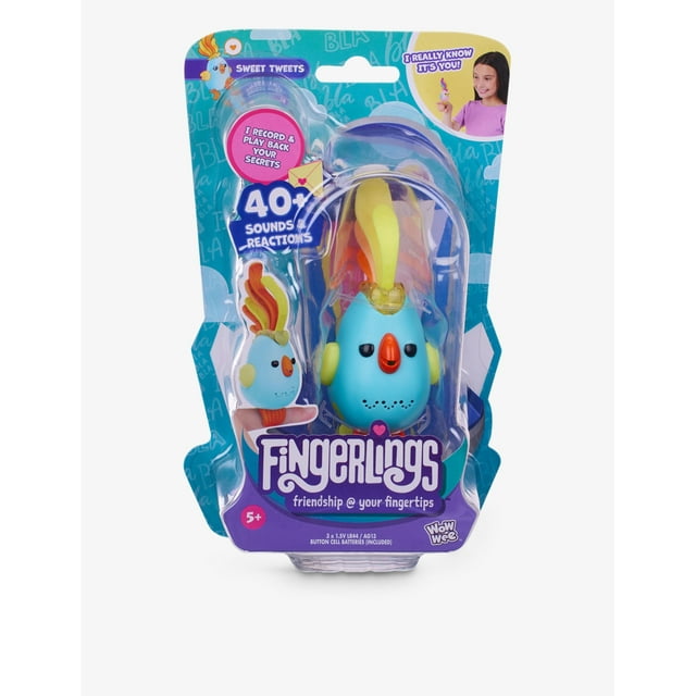 Fingerlings Sweet Tweets Interactive Bird Blue LIONEL - Walmart.com