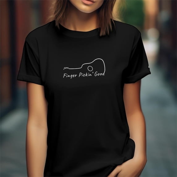 Fingerpickin' Good T-Shirt, Funny Guitarist Tee, Acoustic Fingerstyle ...