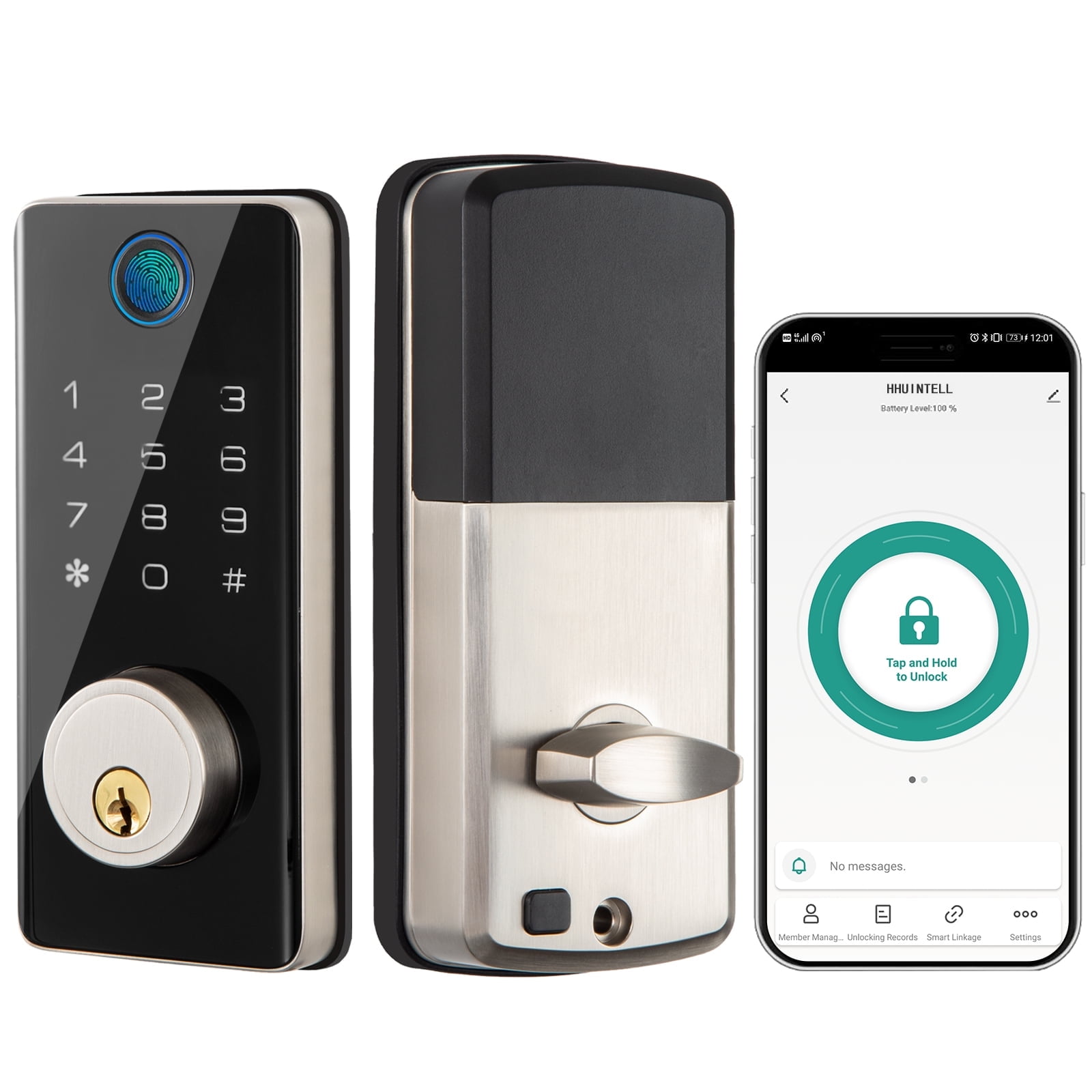 Fingerprint BLE Straight Smart Lock, Keyless Entry, Quick Unlock ...
