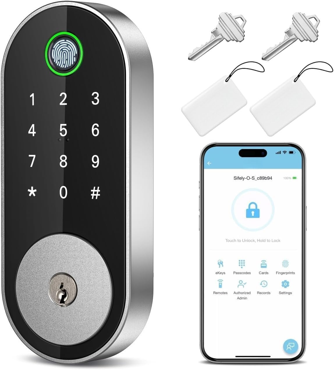 Fingerprint Deadbolt with Keypad - Keyless Entry Lock for , Apartment ...
