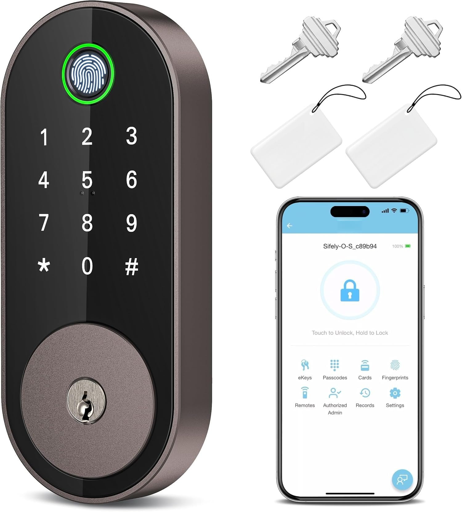 Fingerprint Deadbolt with Keypad - Keyless Entry Lock for , Apartment ...