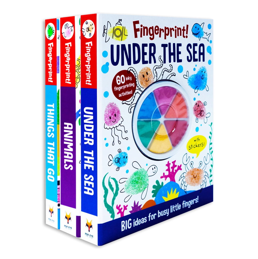 Fingerprint Doodle Activities 3 Books Set (Under The Sea, Animals ...