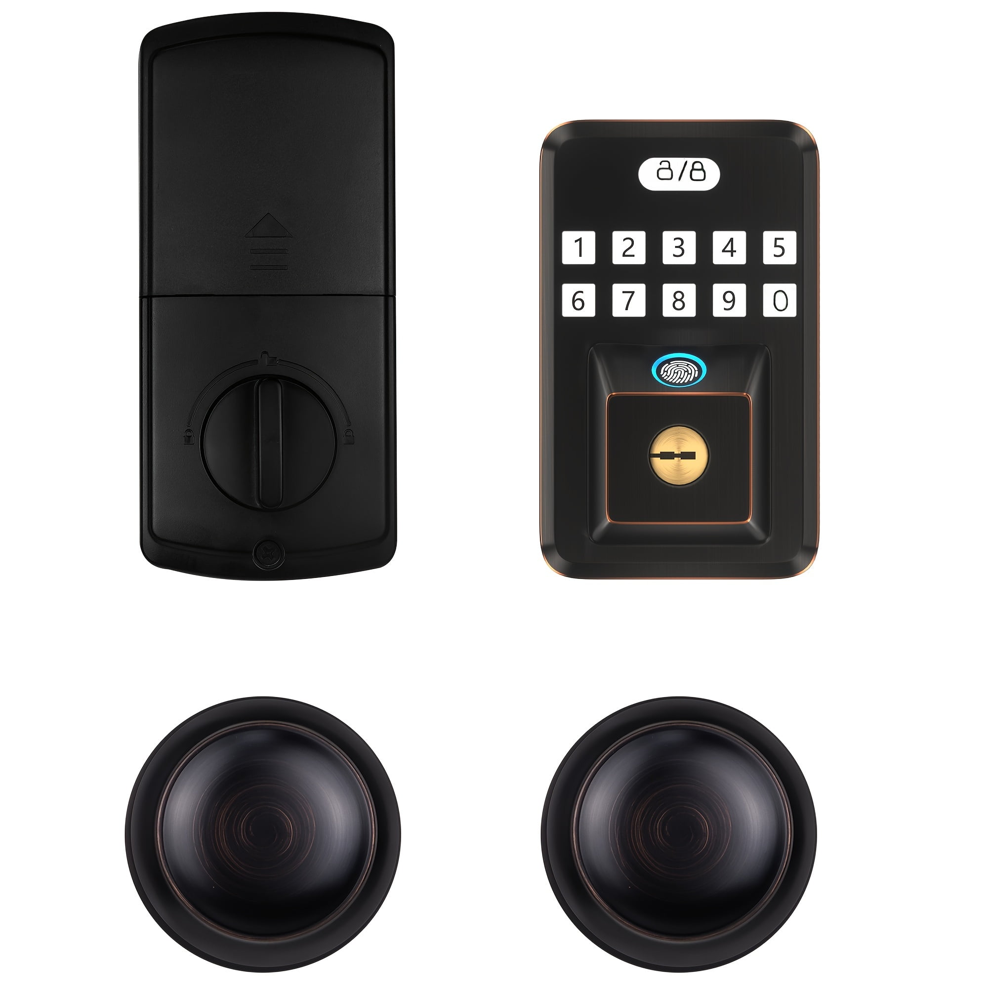 Fingerprint Door Lock with 2 Knobs - Keyless Entry Door Lock ...