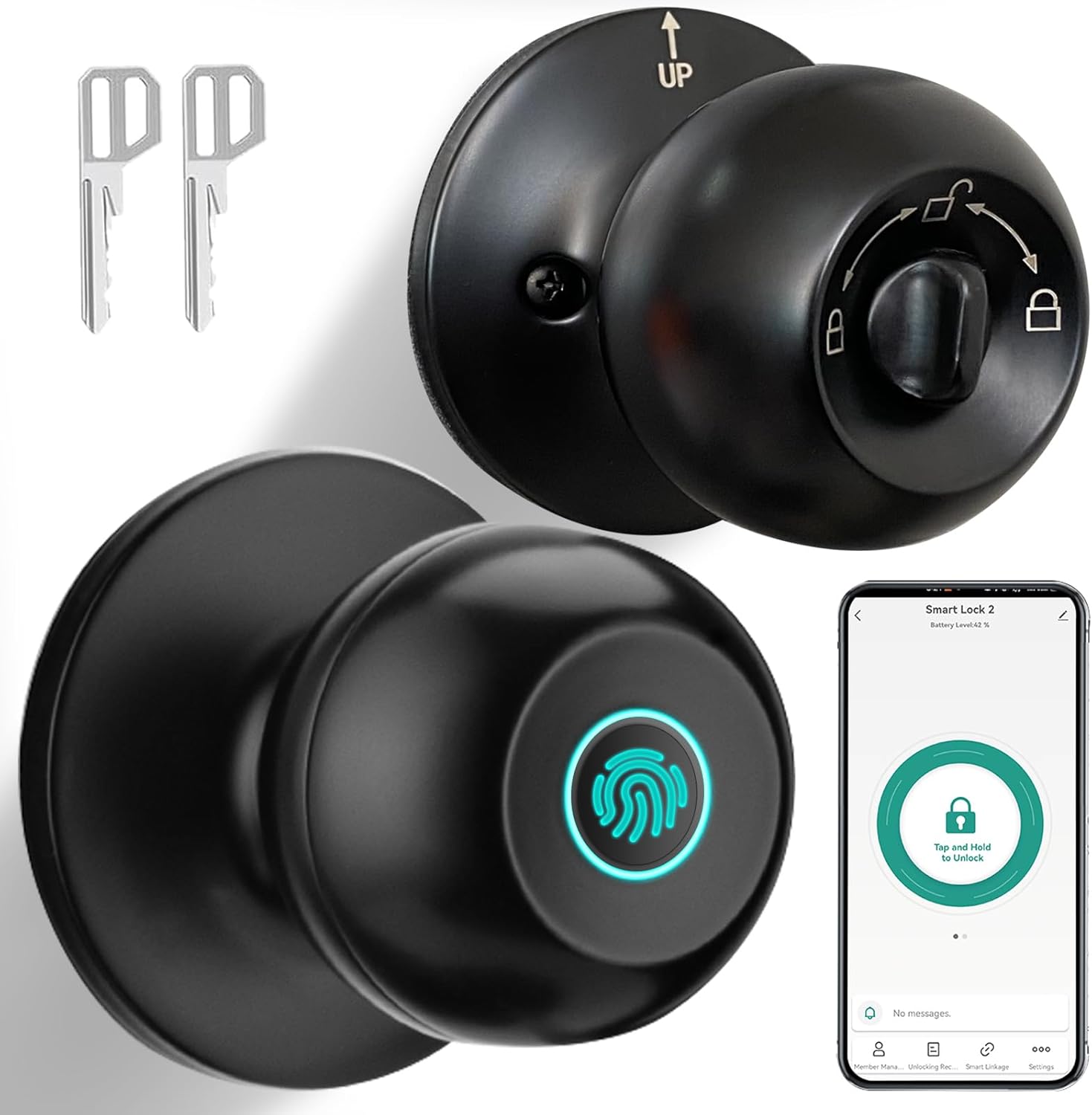 Fingerprint Door Lock, Biometric Door Lock with App Control & Key ...