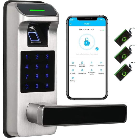 Fingerprint Door Lock, Heavy Duty Full APP Control Touchscreen Keypad ...
