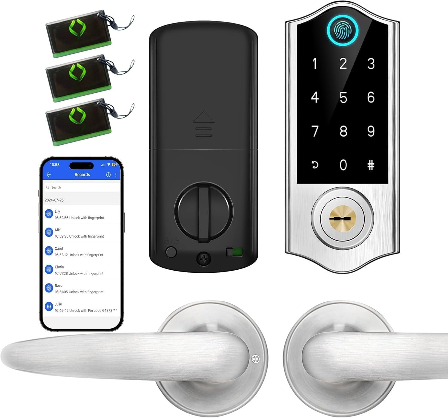 Fingerprint Door Lock, Keyless Entry Deadbolt, Full App Control ...