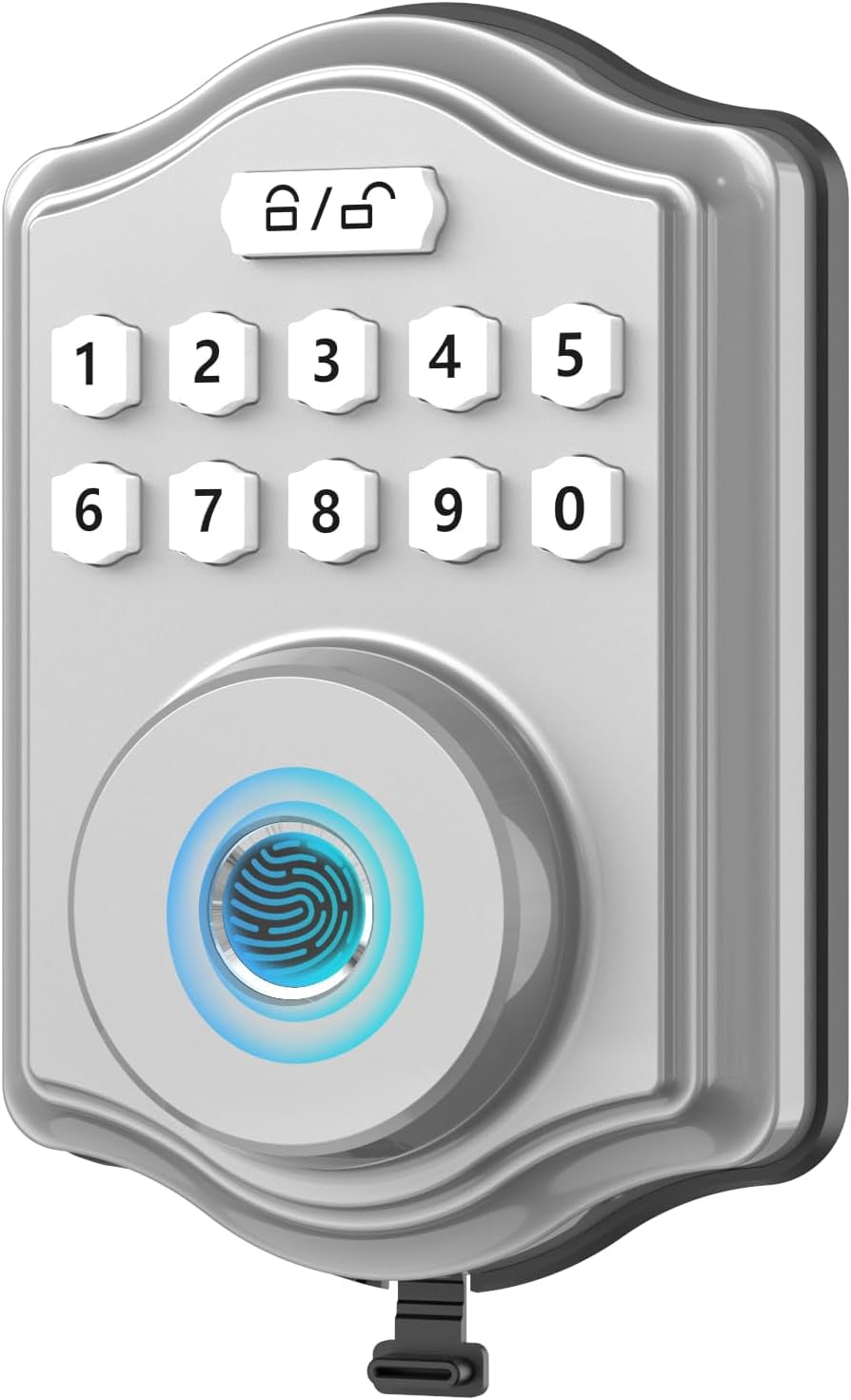 Fingerprint Door Lock, Keyless Entry Door Lock with Code, Voice ...