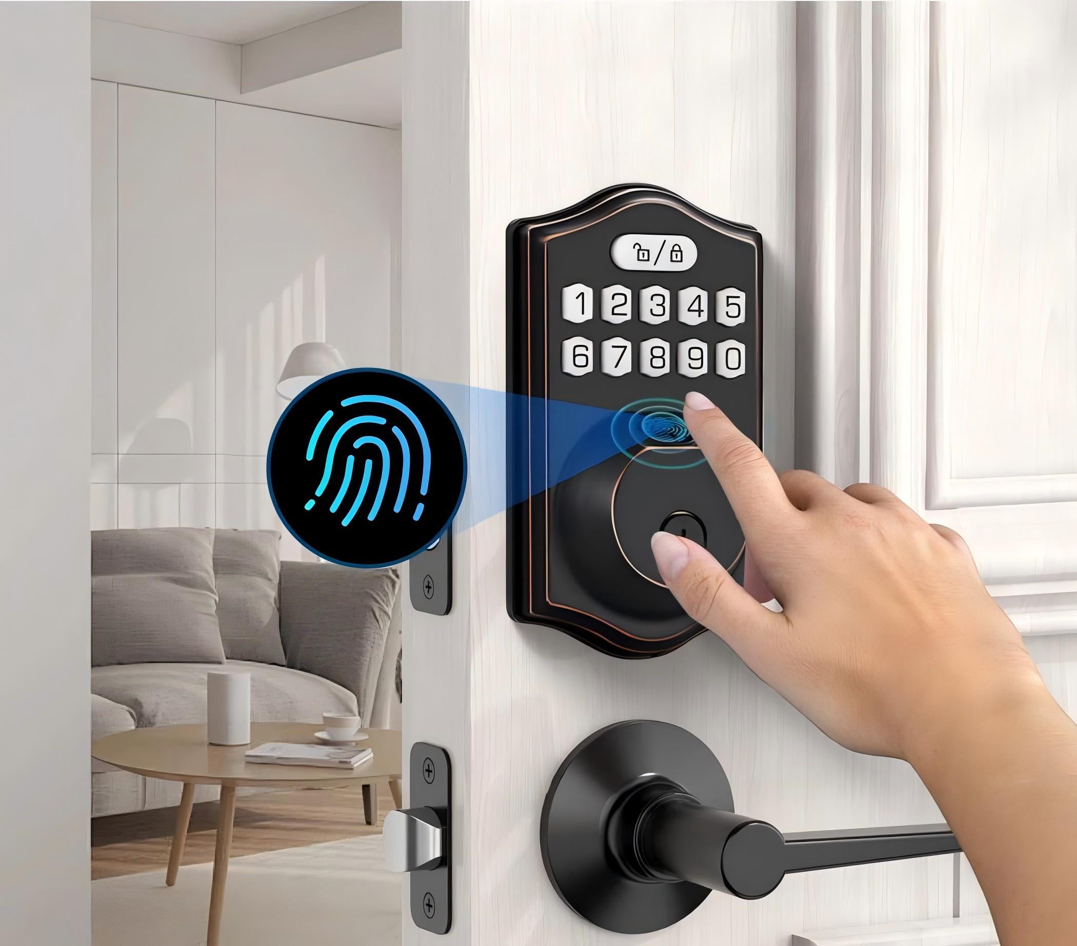 CATGOOD Fingerprint Door Lock, Keyless Entry, Electronic Keypad ...