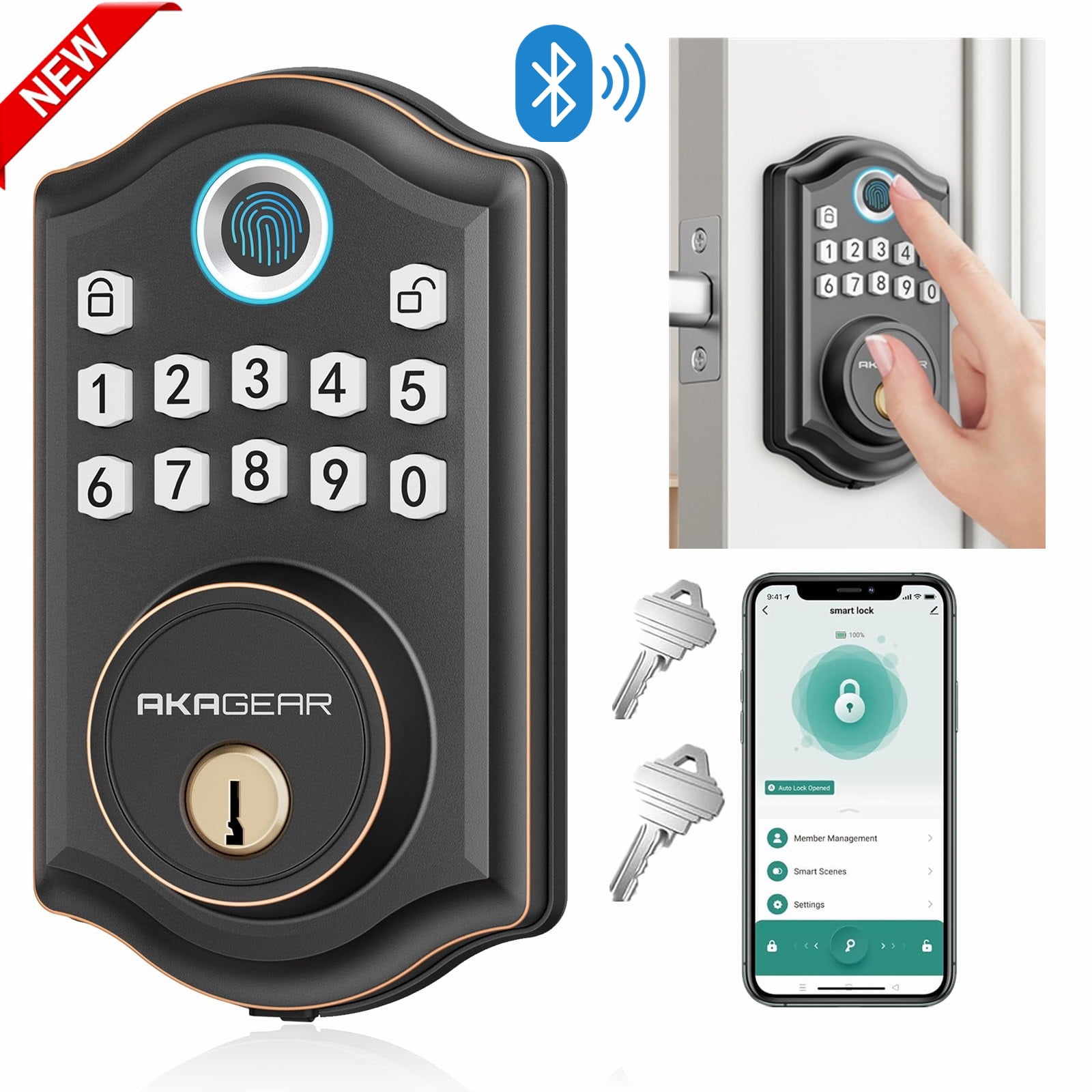 Fingerprint Door Lock, Keyless Entry Door Lock with APP Control ...