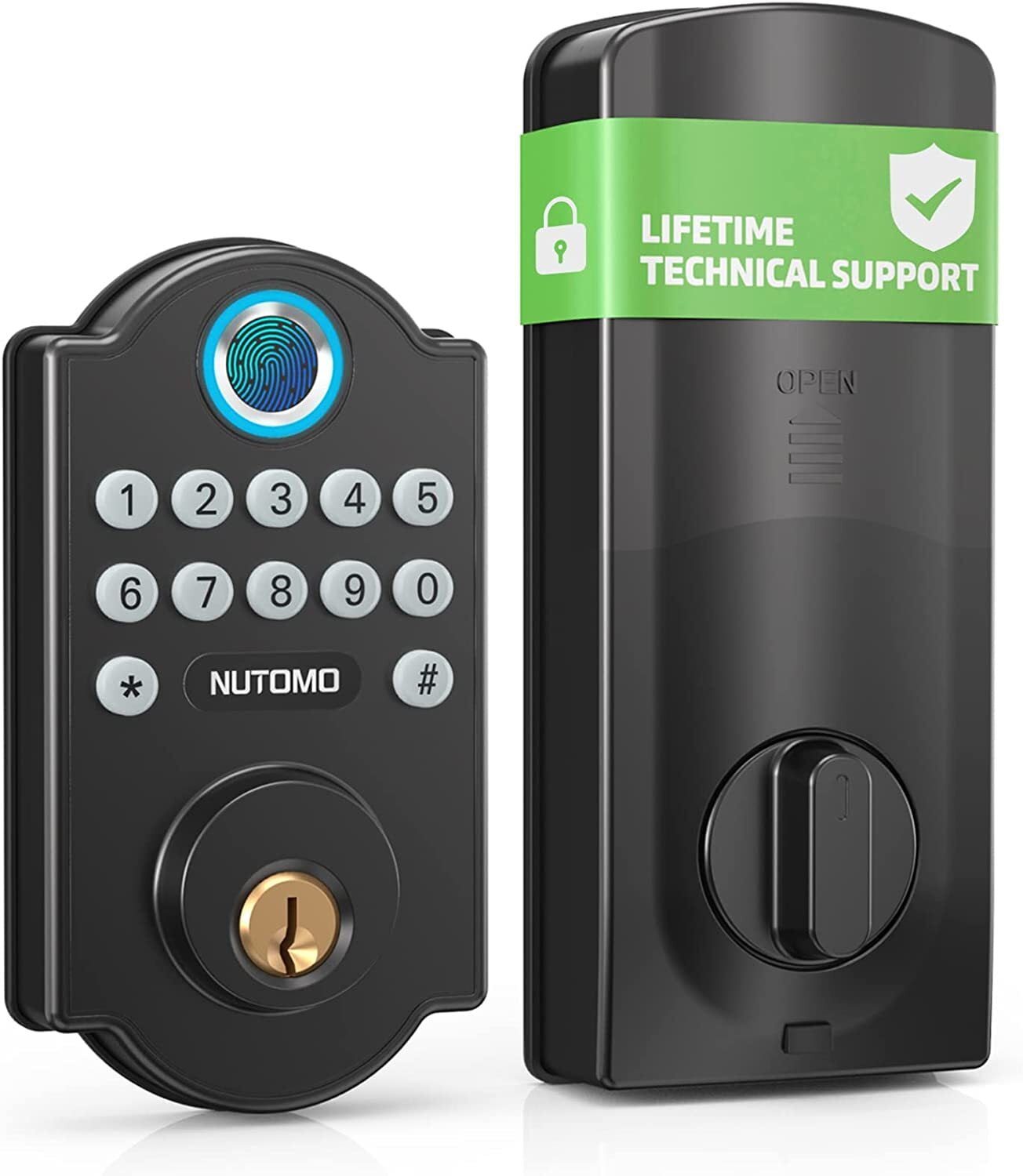 NUTOMO Fingerprint Door Lock, Keyless Entry, Smart Deadbolt, Digital ...