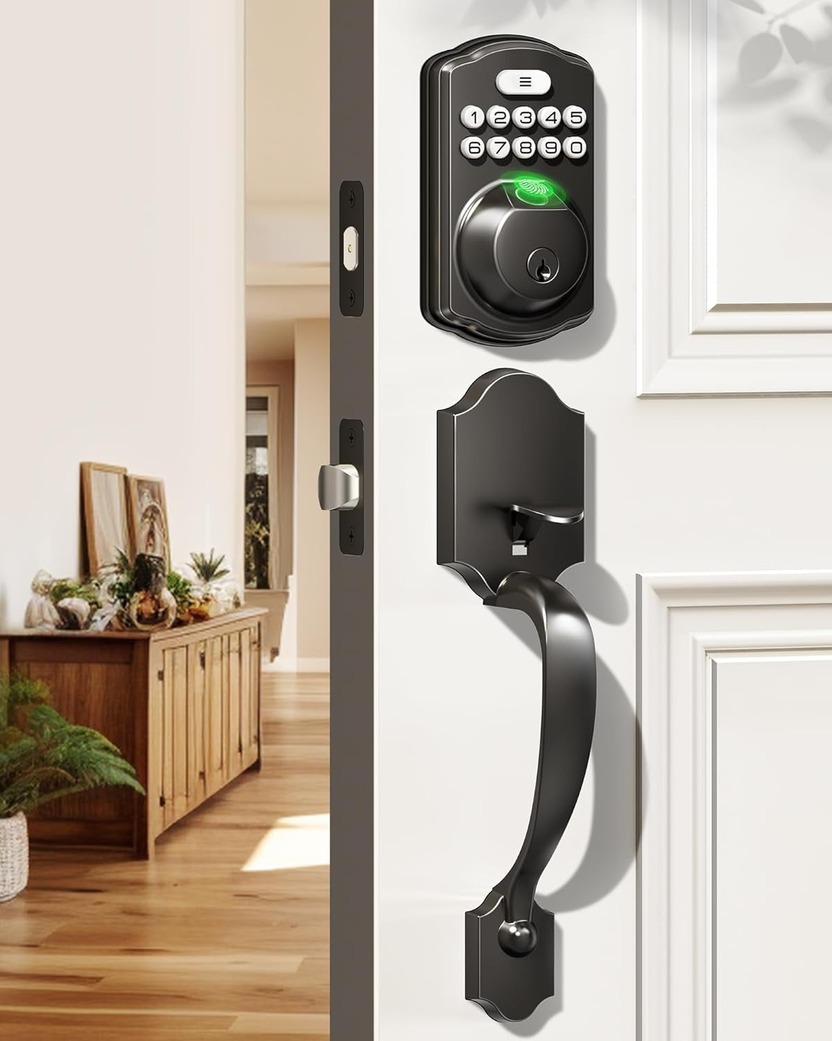 Fingerprint Door Lock Set, Keyless Entry Door Lock, Front Handle Set ...